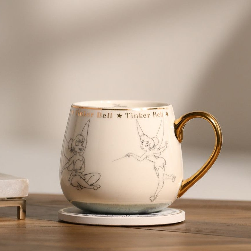 Disney Classic Collectable Tinkerbell Mug with Sage Green Accent in Gi