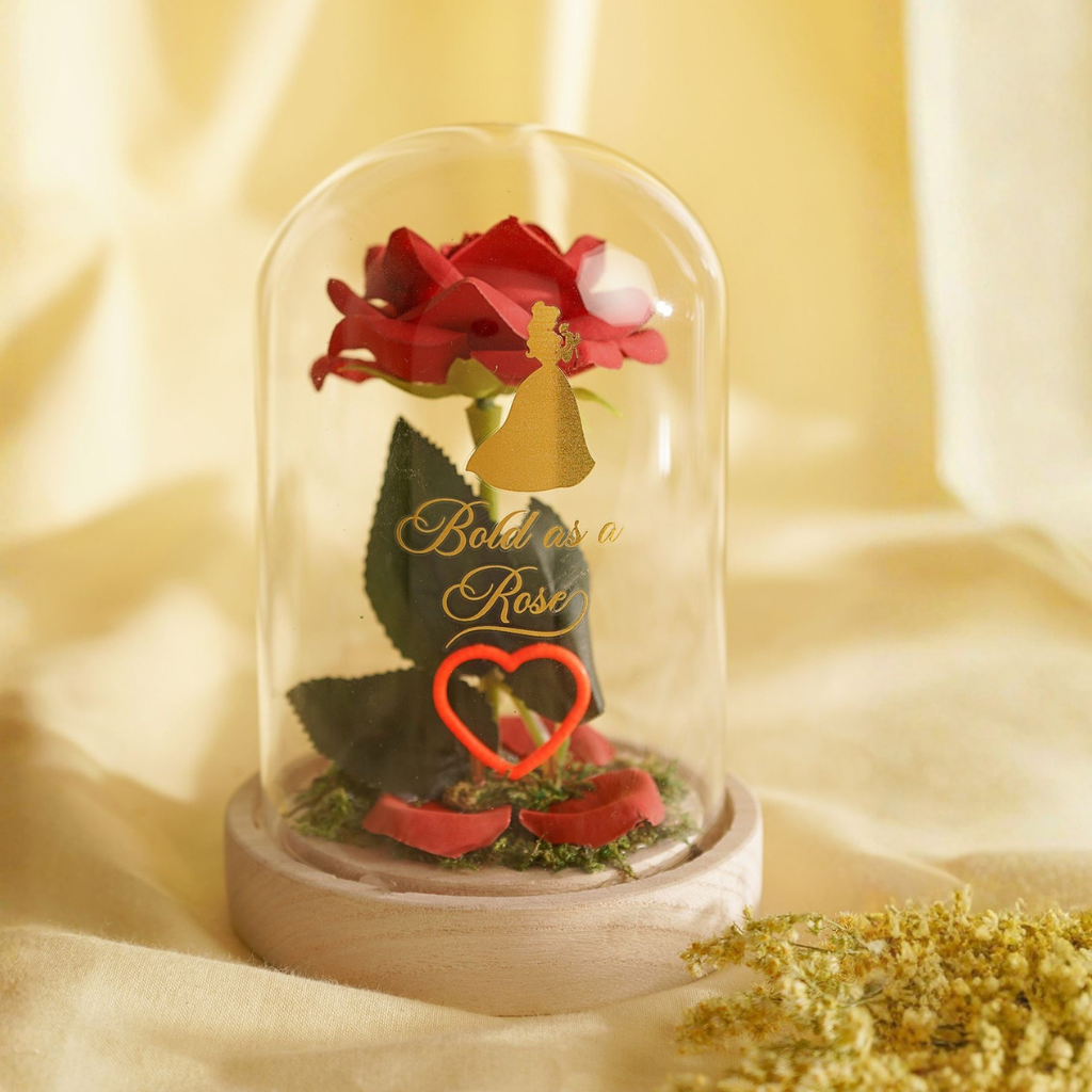 Disney Pastel Princess Belle 'Bold as a Rose' Florals in a Cloche with