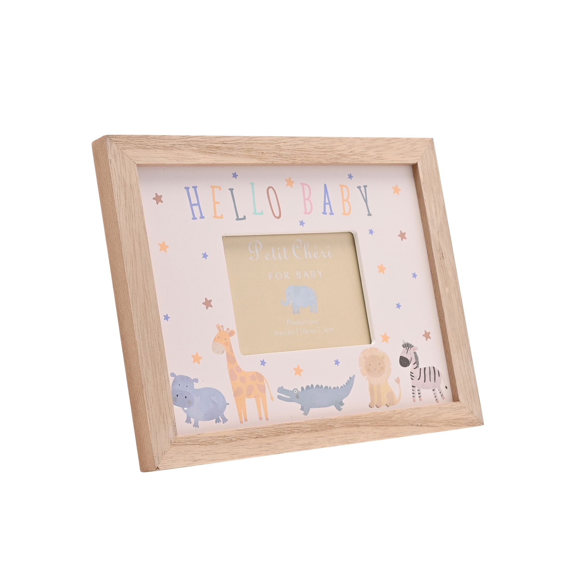 Petit Cheri 'Hello Baby' Animal Parade Wooden Frame