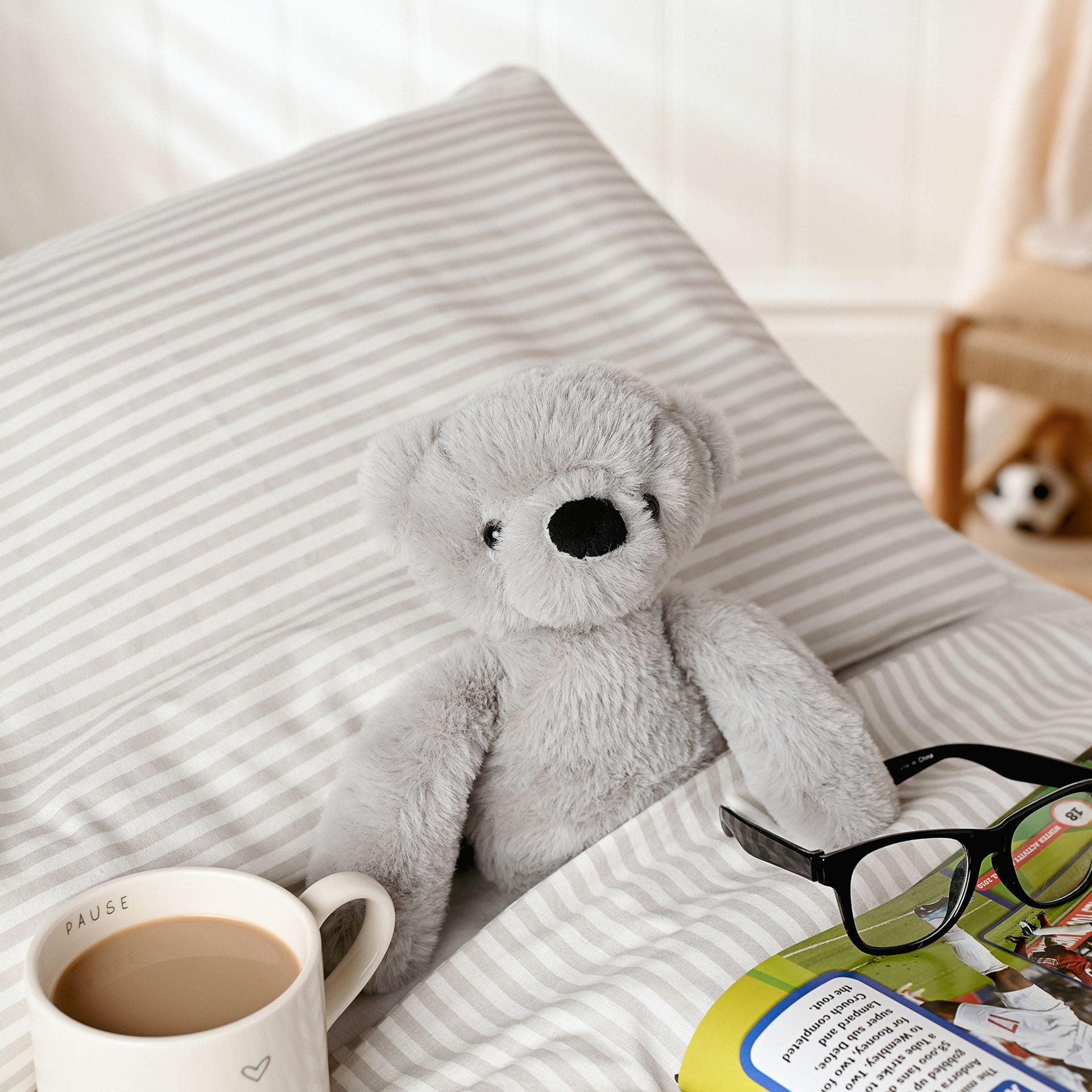Ste The Long Leg Teddy Bear Softie - Grey Plush Toy in Optional Gift B